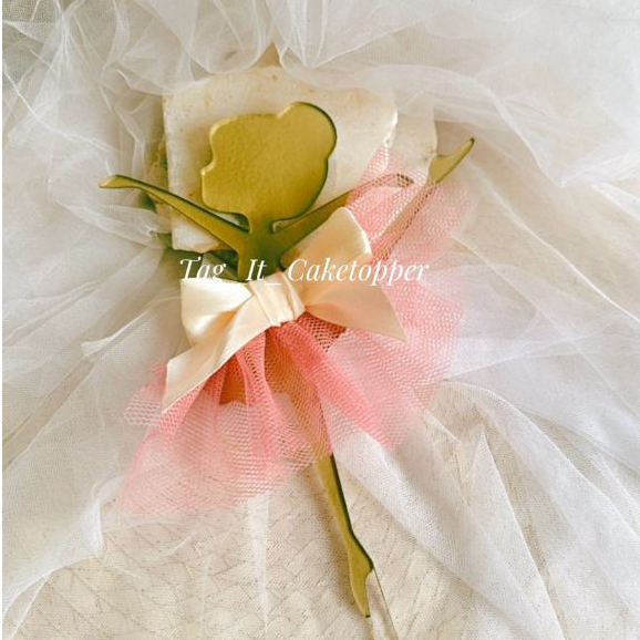 Jual Ballerina Tutu Pita Cake Topper Hiasan Tusukan Kue nama Anak Balet ...