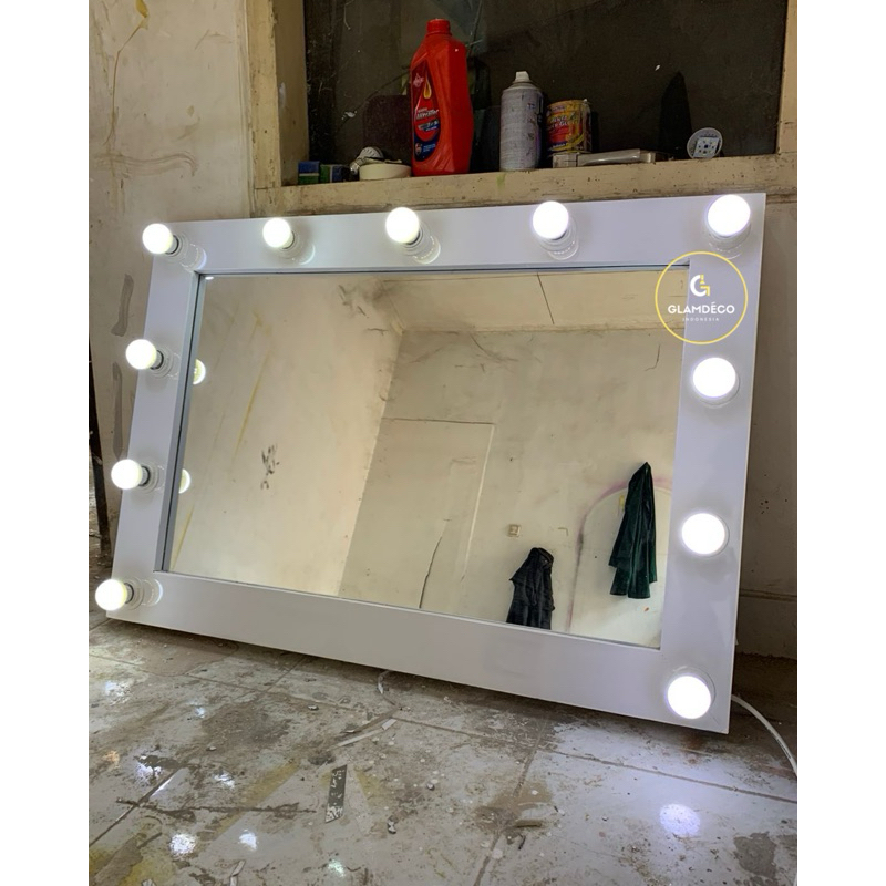 Jual Standing vanity mirror kaca rias lampu full body cermin review ...