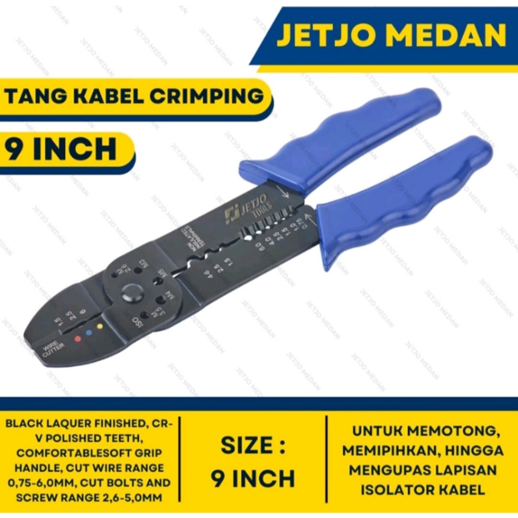 Jual Tang Crimping Jetjo skun kabel 9" - Jetjo Tools / LAKONI PRO ...