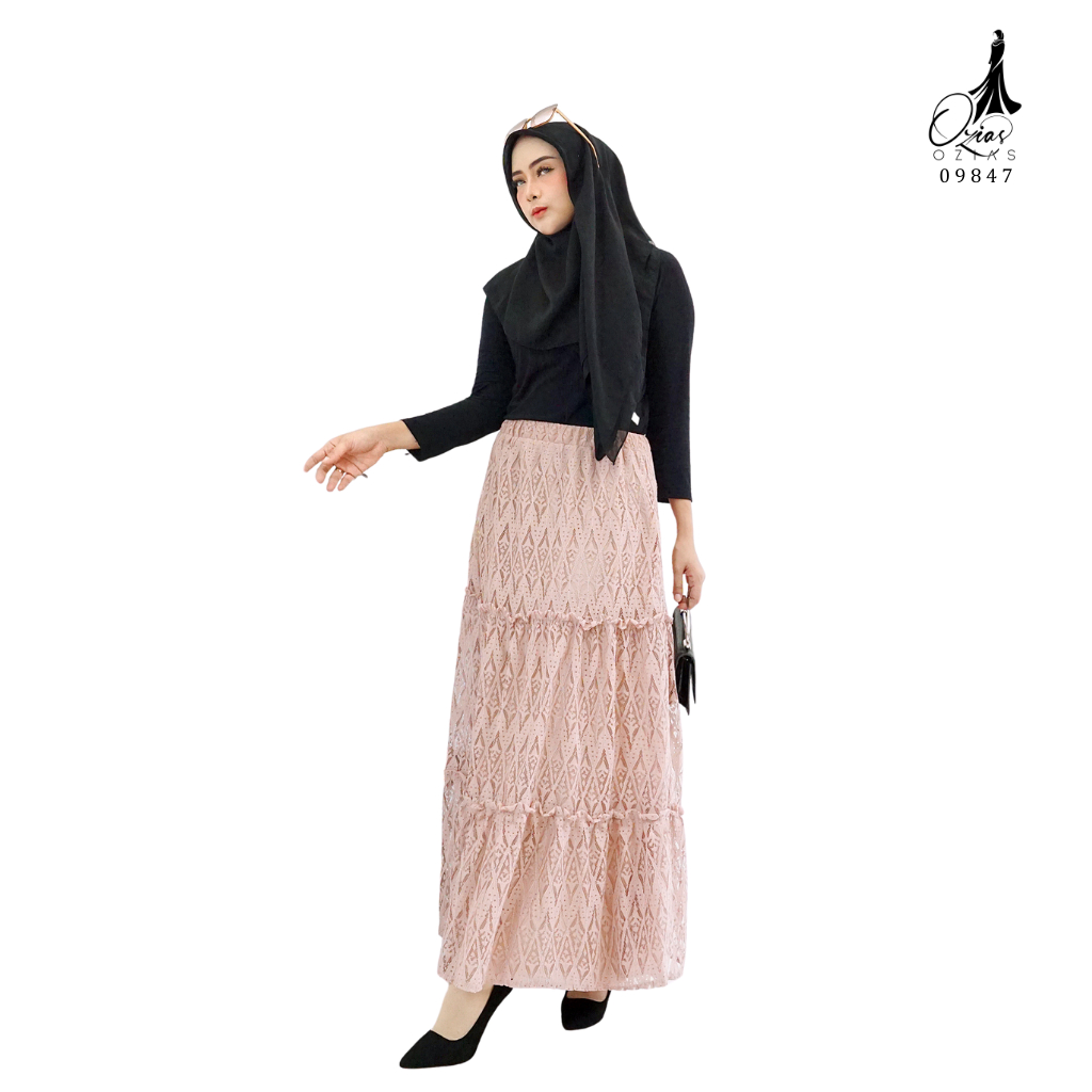 Jual Ozias - Rok Brokat Silk I Bawahan Casual Muslimah I Rok Pesta ...