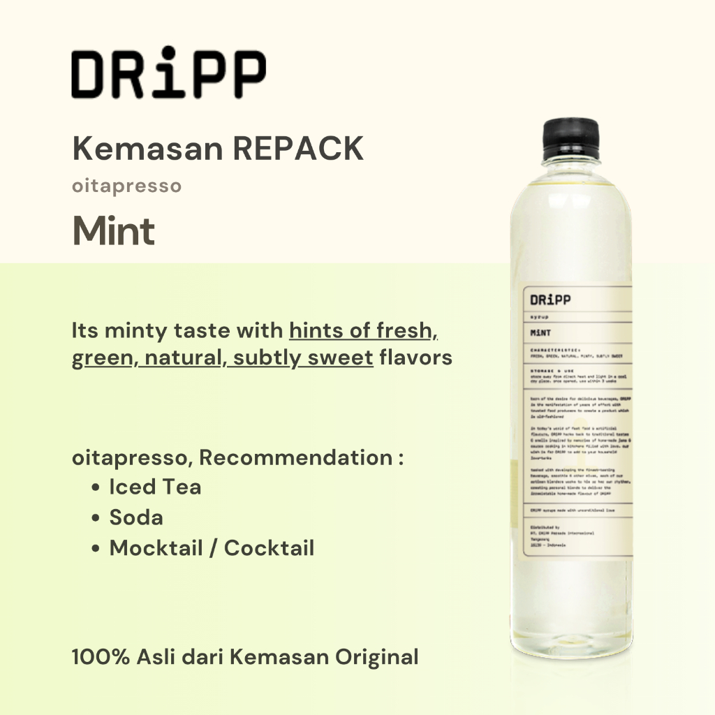 Jual REPACK - Dripp Mint Syrup [100] g | Shopee Indonesia
