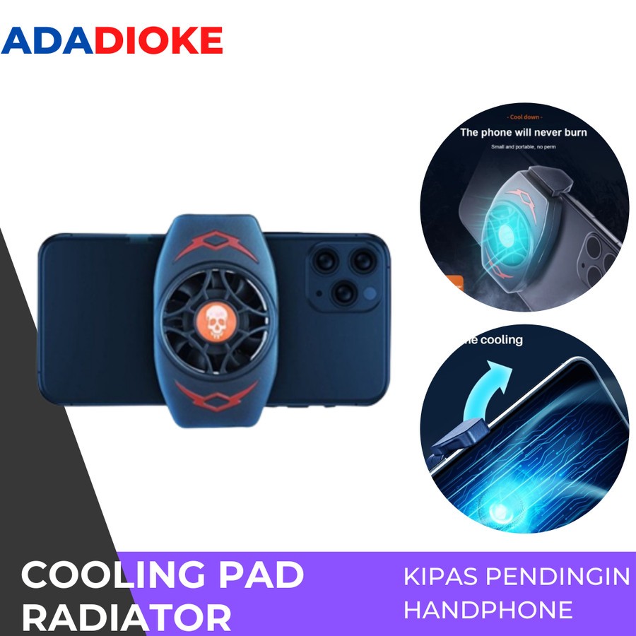 Jual Cooling Pad X13 Cooler HP Radioator Pendingin HP Gaming Fan Pad ...