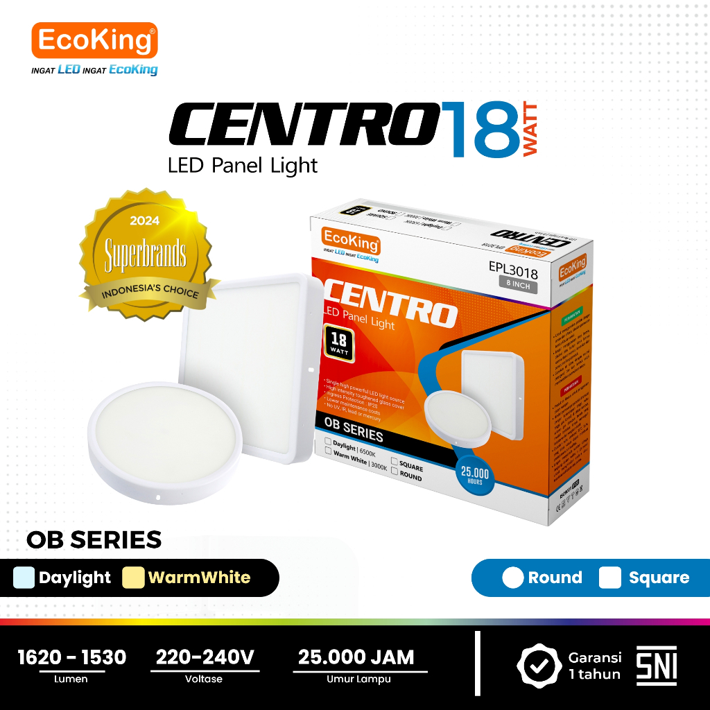 Jual EcoKing LED Centro Outbow Panel Light Lampu Plafon Rumah Downlight ...