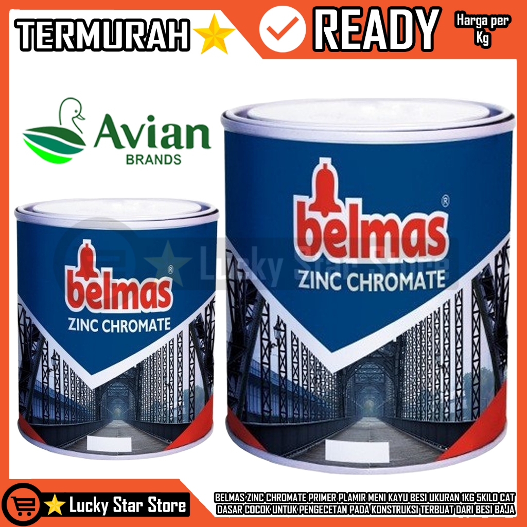 Jual BELMAS ZINC CHROMATE PRIMER PLAMIR MENI KAYU BESI UKURAN 1KG 5KILO ...