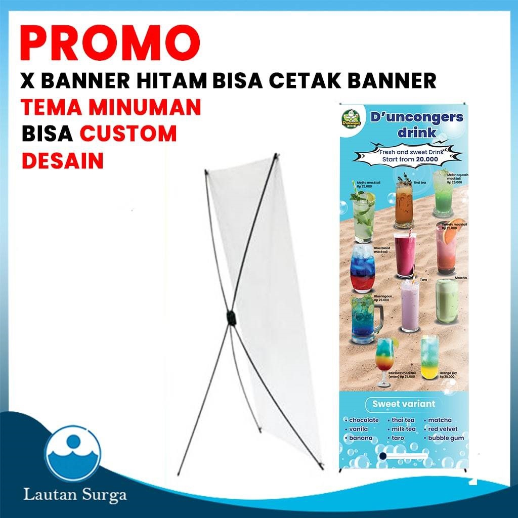 Jual (PAKET Cetak Standing X Banner Hitam) Cetak Stand Banner Spanduk ...