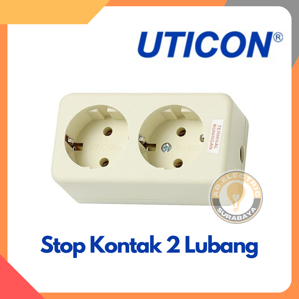 Jual Stop Kontak Uticon Arde 2 Lubang (ST-128) Colokan Listrik 2 Lubang Tempel Original | Shopee ...