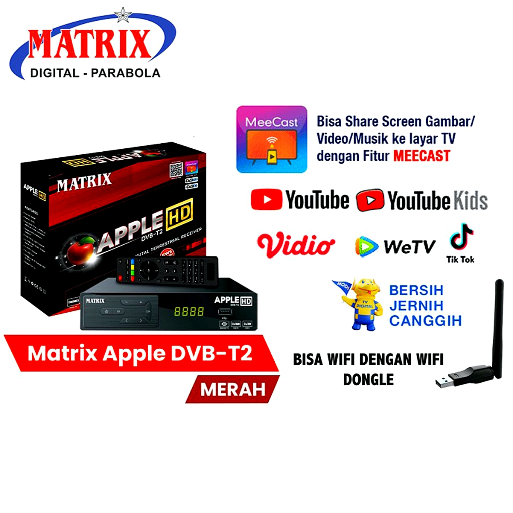 Jual SET TOP BOX TV DIGITAL MATRIX APPLE DVB T2 EWS HD / SET TOP BOX TV ...