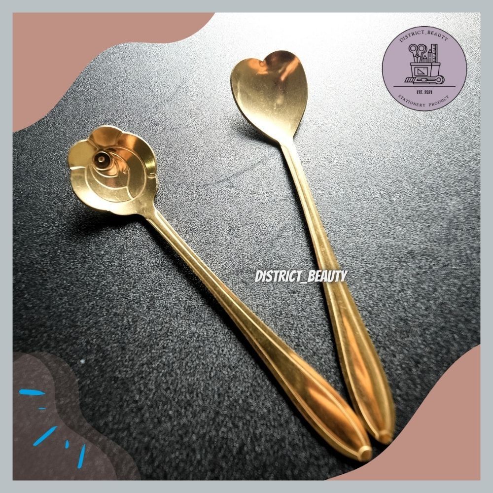 Jual SENDOK KOREA DESSERT SENDOK LOVE ELEGANT WARNA GOLD SENDOK TEH ...
