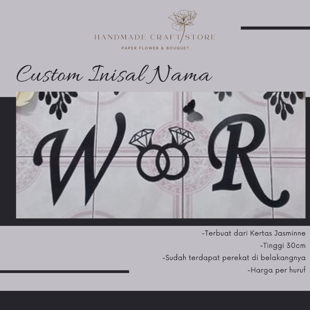Jual Custom Inisial Nama (HARGA DI ATAS PER HURUF) | Shopee Indonesia