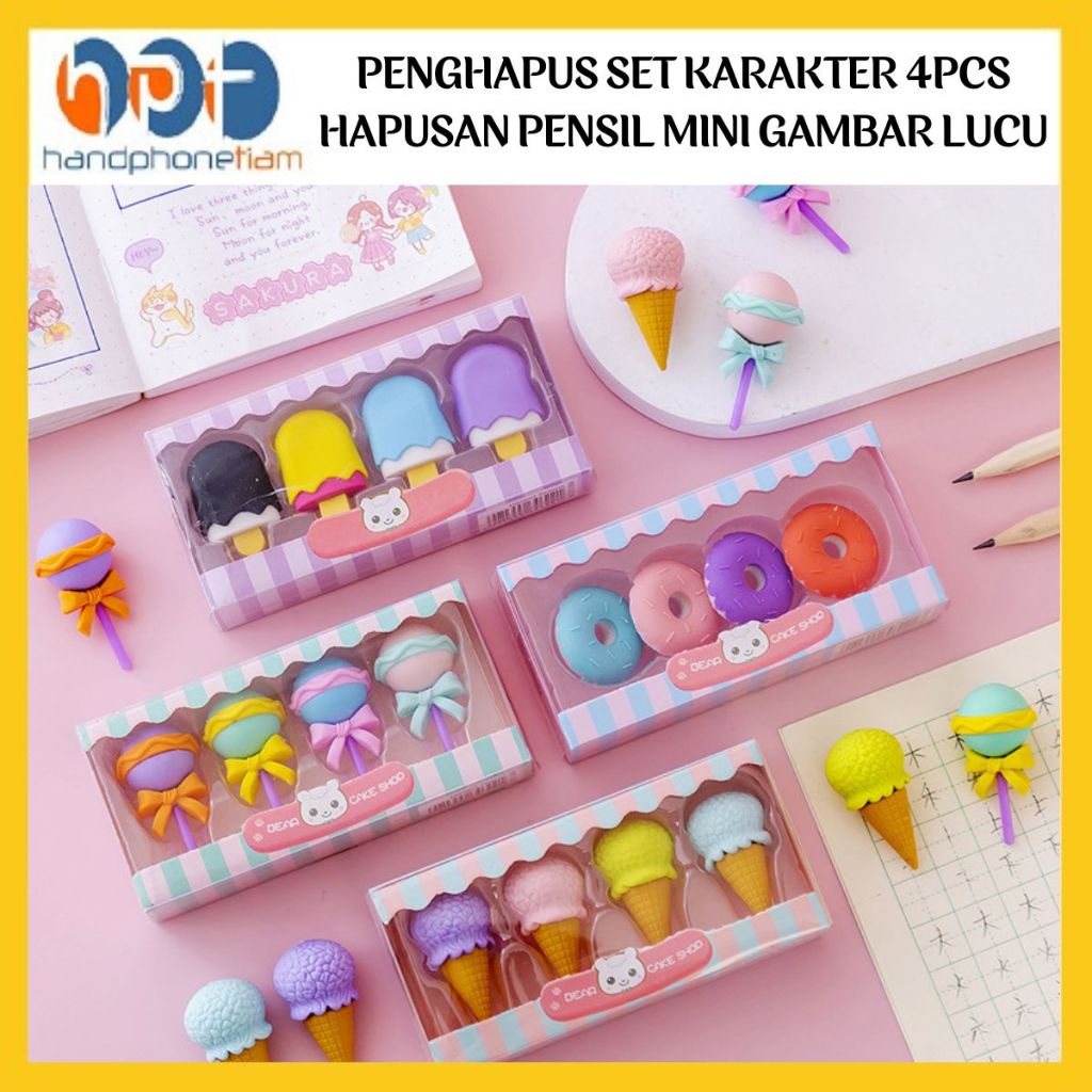 Jual Penghapus Set Karakter 4pcs Alat Tulis Penghapus Lucu Bergambar ...