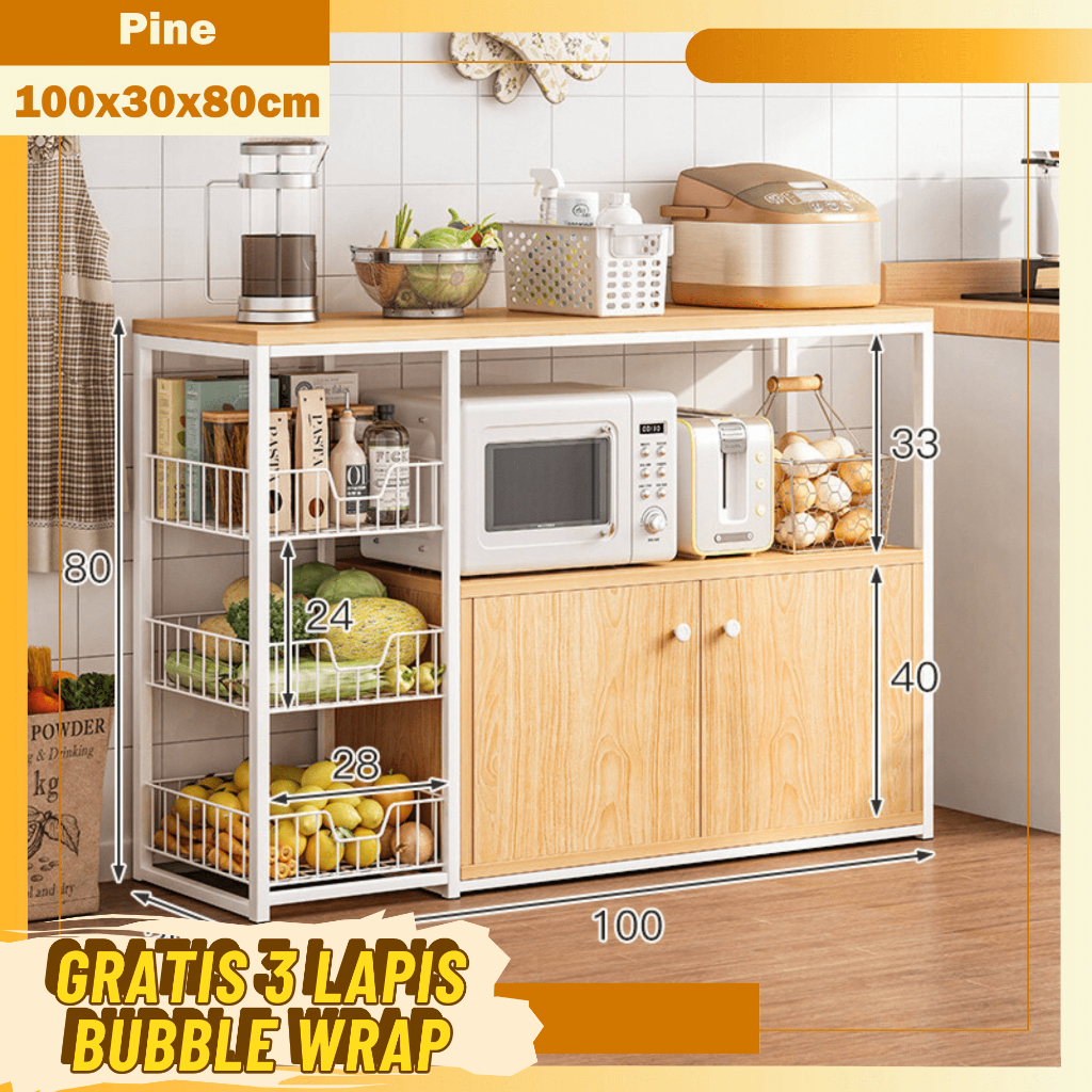 Jual LLB Rak Dapur Set 120x30x80cm Rak Dapur Susun Serbaguna Minimalis ...
