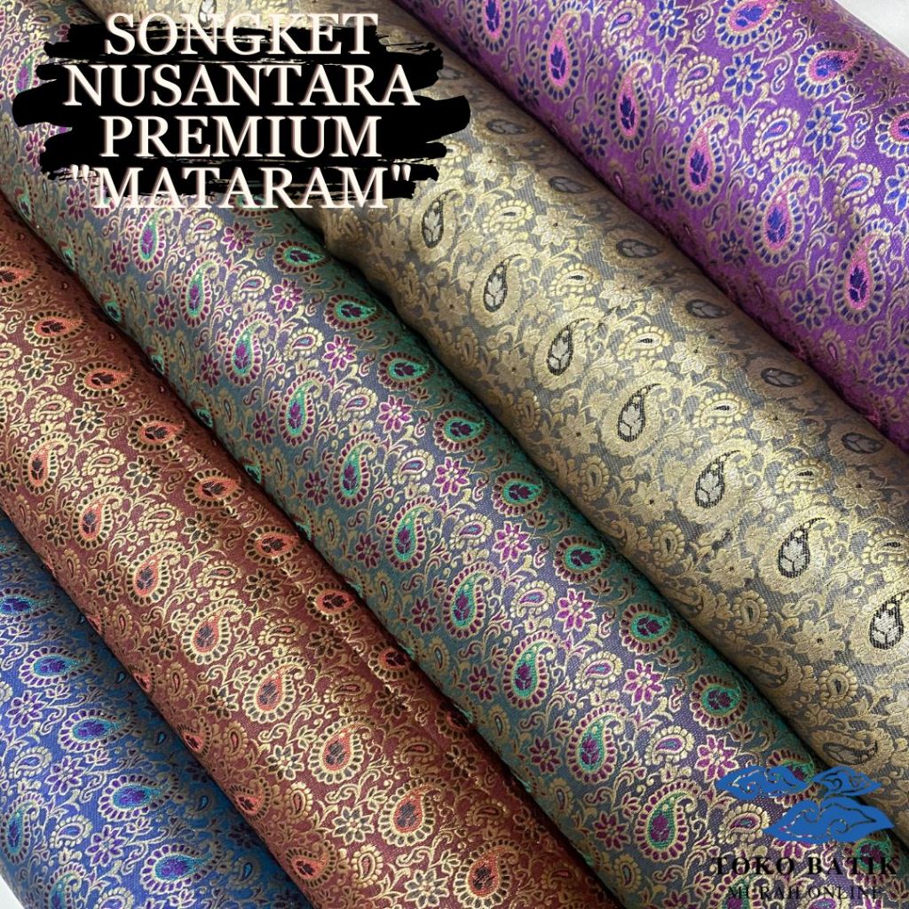 Jual Kain Songket Nusantara Golden Kilap Premium Motif Kerajaan ...