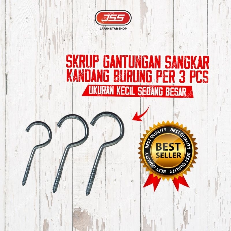 Jual Skrup Gantungan Sangkar Kandang Burung Per 3 Pcs l Skrup Kapstok l ...