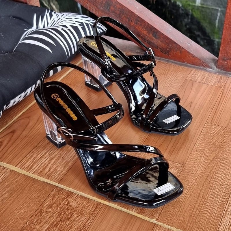 Jual GENDHIS High Heels Wanita Sepatu Kaca Bening Transparan Bahan ...