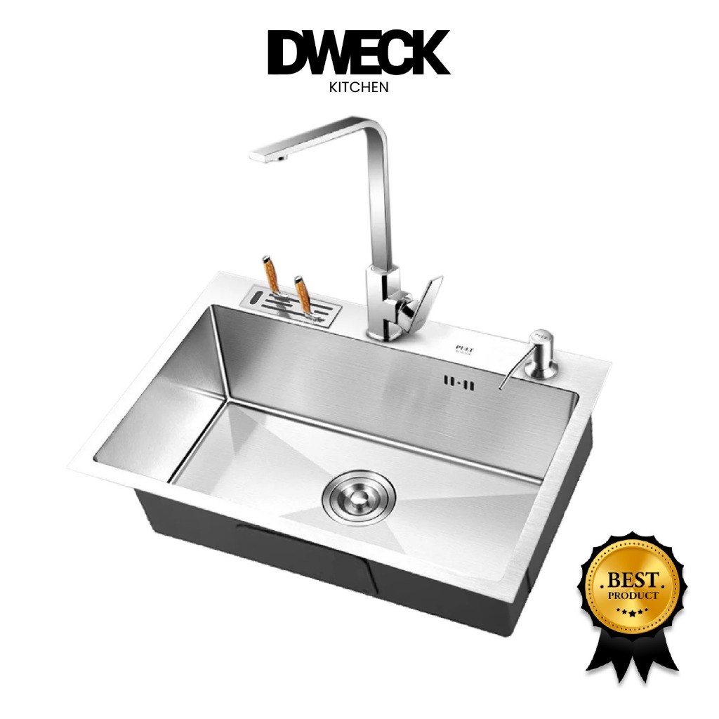 Jual DWECK - Sink Kitchen Stainless Stell 304 1 Bowl Medium Silver ...