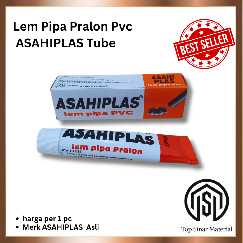 Jual Lem pipa paralon PVC lem pralon ASAHIPLAS 40 gram merk Asahi plas ...