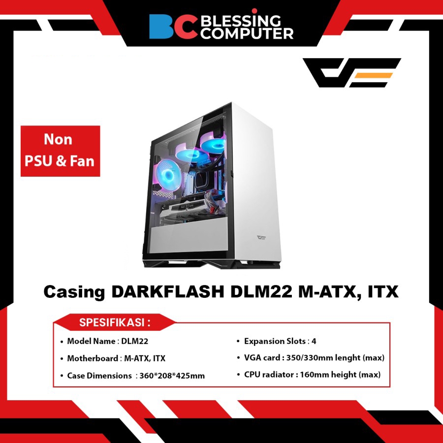 Jual Casing DARKFLASH DLM22 M-ATX, ITX - White | Shopee Indonesia