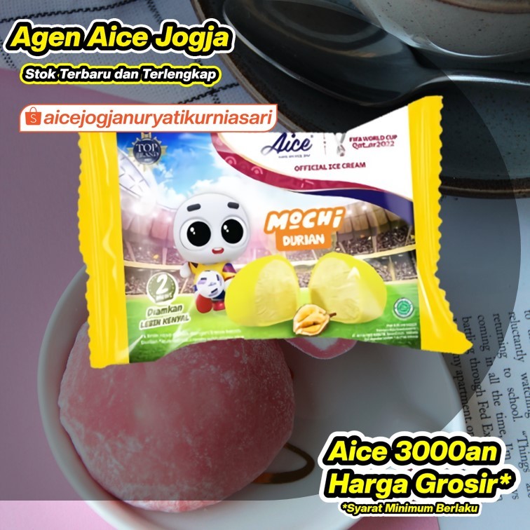 Jual Es Krim Aice Mochi Durian isi 40 / Ice Cream Aice Moci Durian 1dus ...
