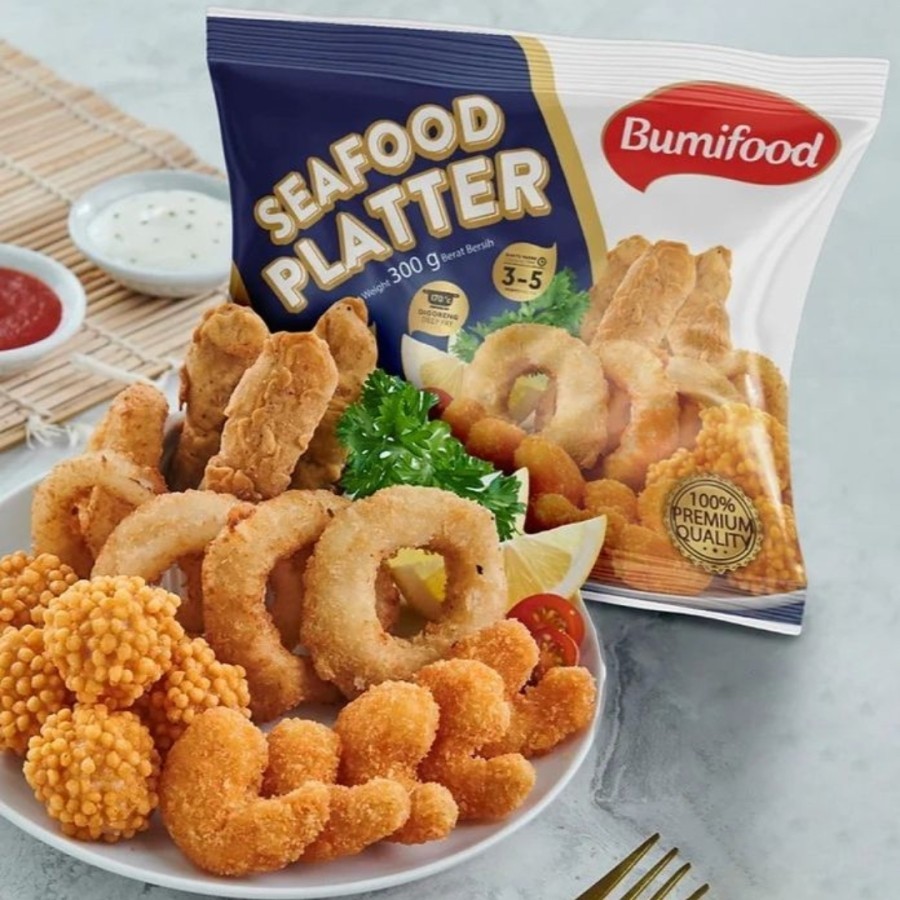 Jual Seafood Platter Mix Cumi Calamari Popcorn Udang Stik Ikan Onion ...