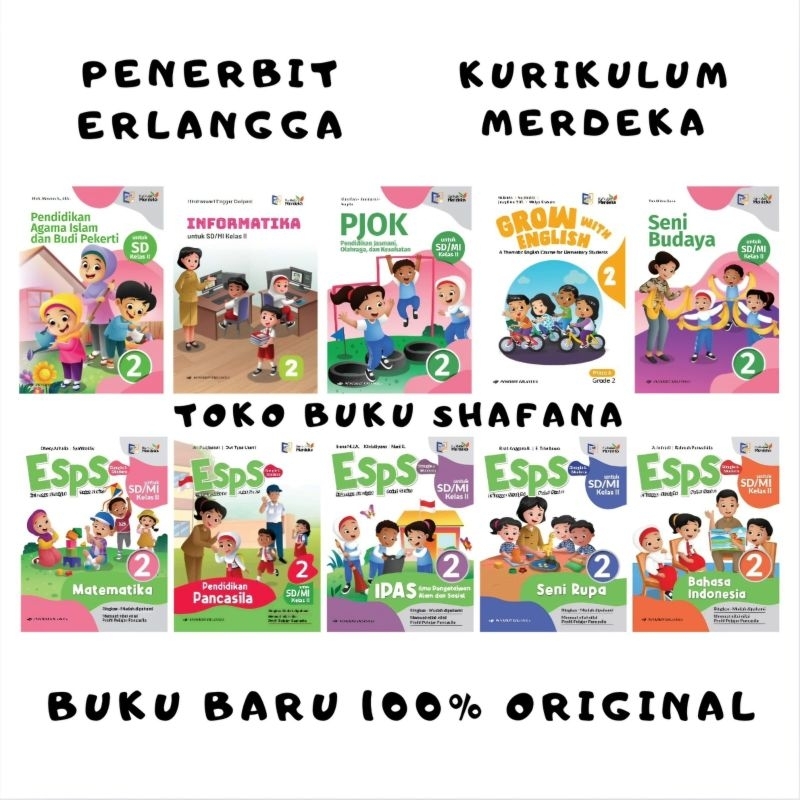 Jual BUKU PAKET PENERBIT ERLANGGA KELAS 2 SD KURIKULUM MERDEKA KM - BUKU PELAJARAN ESPS ORIGINAL ...