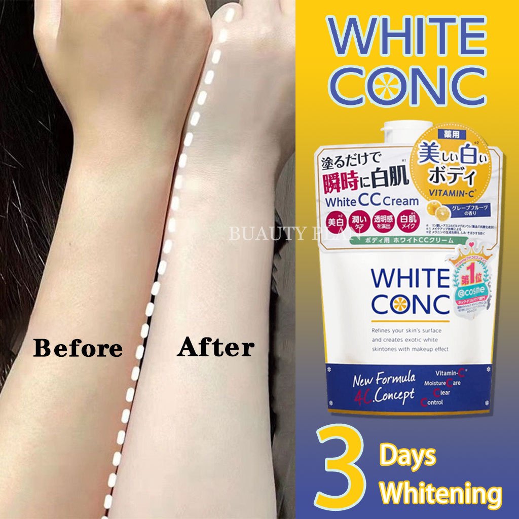 Jual White CC Body Cream 200gr /White Conc Whitening Body Shampoo 150ml ...