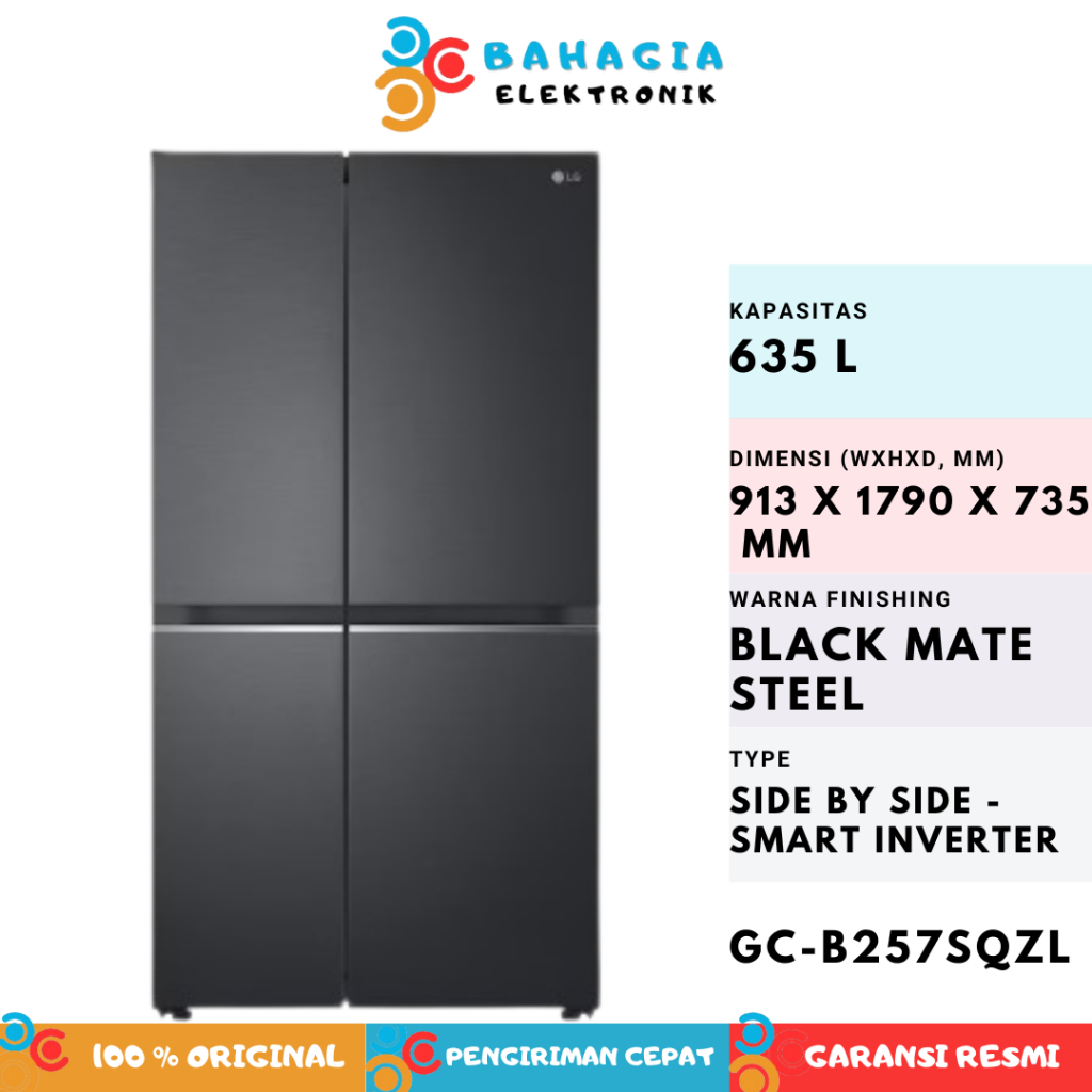 Jual LG GC-B257SQZL Kulkas Side by Side 694L Smart Inverter | Shopee Indonesia