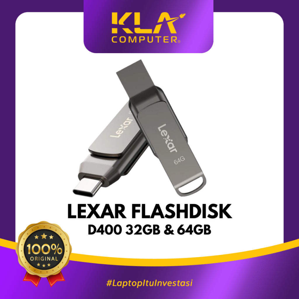 Jual Lexar JumpDrive Dual Drive D400 USB 3.1 Type-C - 32GB 64GB ...