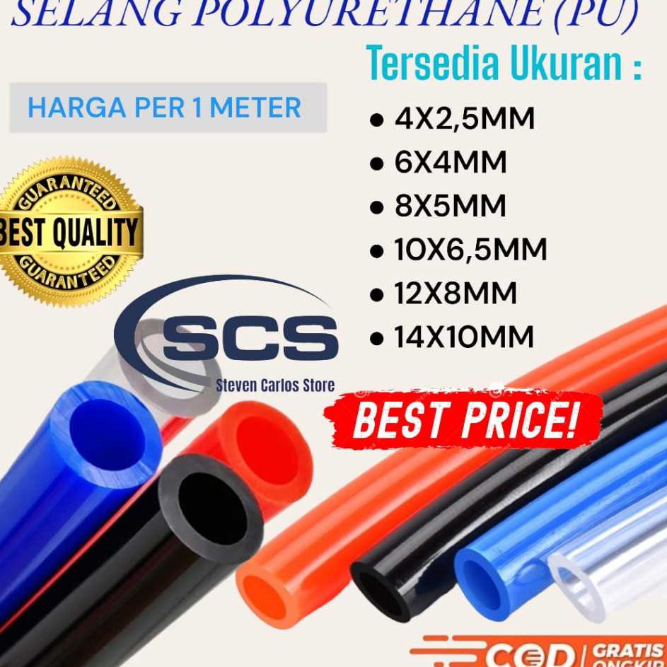 Jual MEGA SALE SELANG ANGIN PNEUMATIC PU 12x8MM HOSE SELANG ...