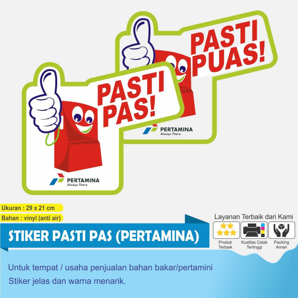 Jual CETAK LOGO PASTI PAS - PASTI PUAS PERTAMINA UNTUK POM MINI ...