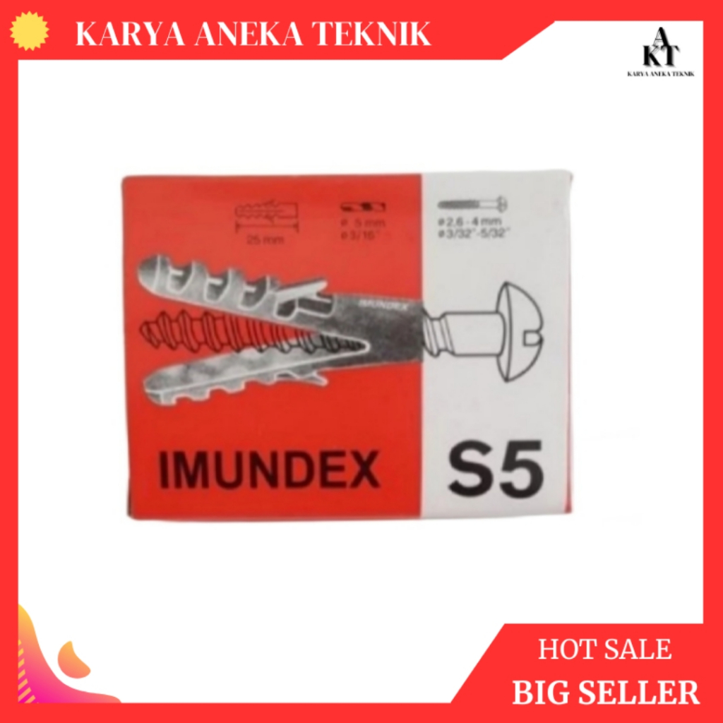 Jual MUNDEX S5 Angkur Plastik Penguar Skrup Lubang Tembok box /100pcs | Shopee Indonesia