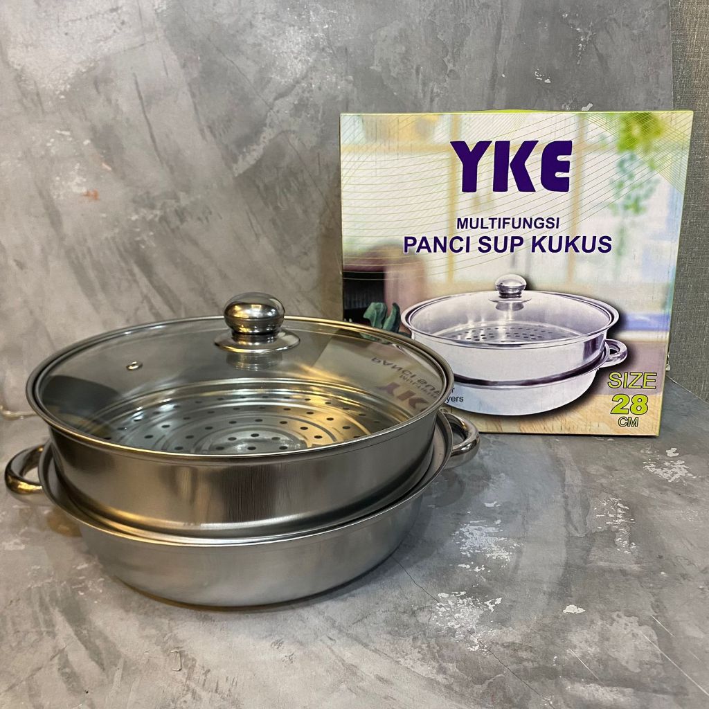 Jual Panci Sup Kukus 2 Susun Stainless Panci Siomay Dimsum 28 Cm ...