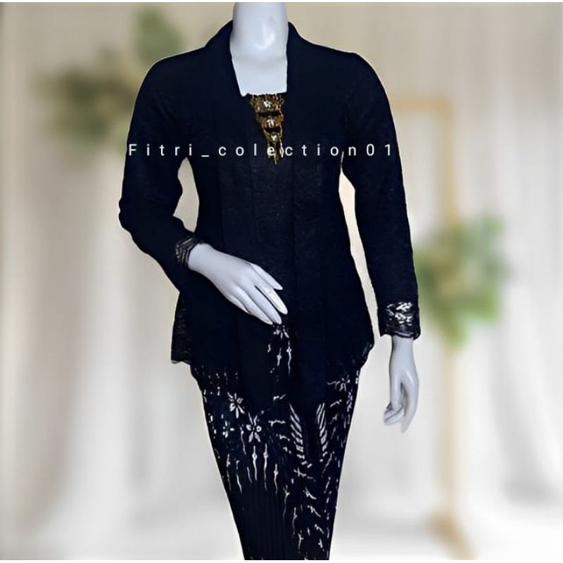 Jual setelan kebaya kutu baru modern lengan panjang kutu baru kerah sanghai baju kondangan ...