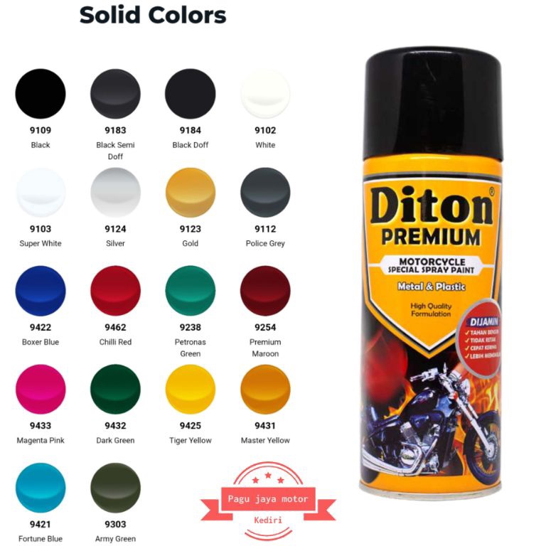 Jual DITON PREMIUM 4ML SEMUA WARNA SOLID COLOUR WARNA DASAR STANDARD ...