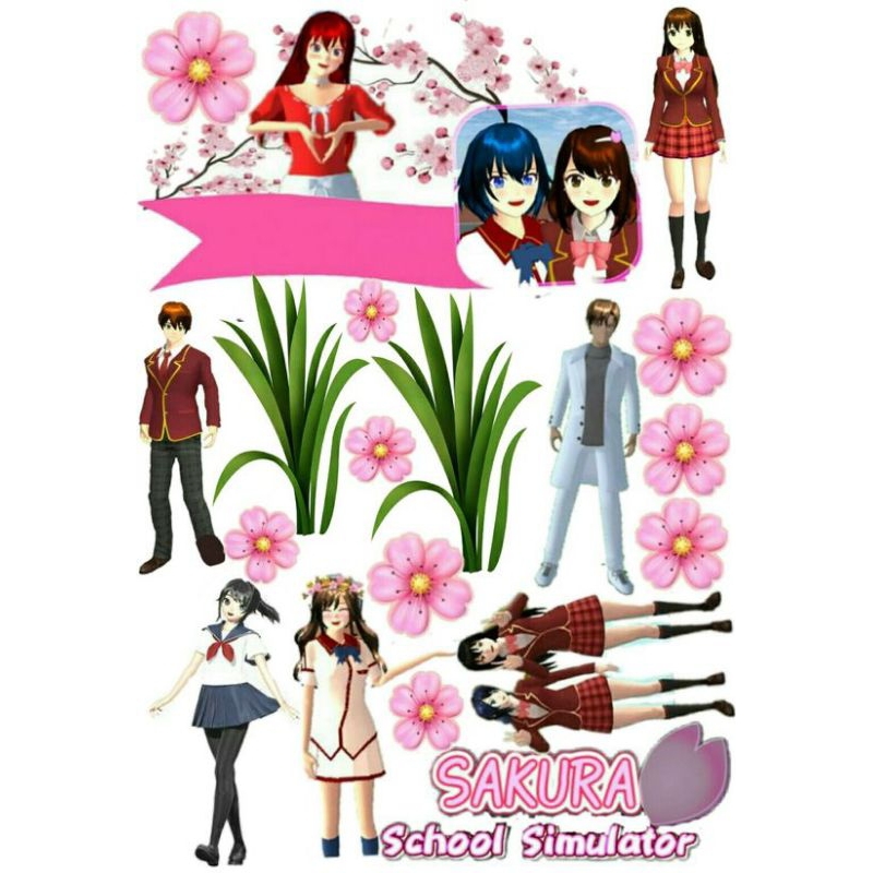 Jual Cetak Topper Sakura School Simulator, Topper Kue Ultah | Shopee ...