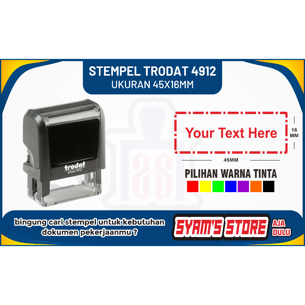 Jual Stempel custom TRODAT 4912, stempel nama dokter, stempel perawat, stempel copy, stempel ...