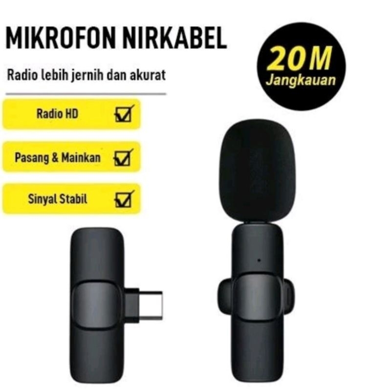 Jual K8 Microphone Mic Clip On Youtuber Wireless Usb / Mic Youtuber ...