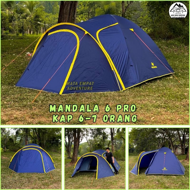 Jual TENDA CAMPING WILDSHELL MANDALA 6 PRO KAP 6 7 ORANG BIGDOME TENDA ...
