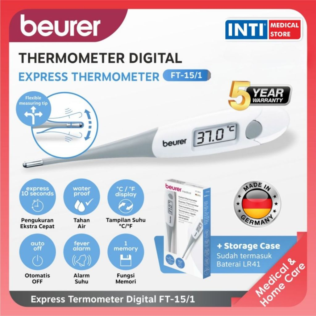 Jual BEURER | Thermometer Digital FT 15/1 | Termometer Digital Ketiak | Shopee Indonesia