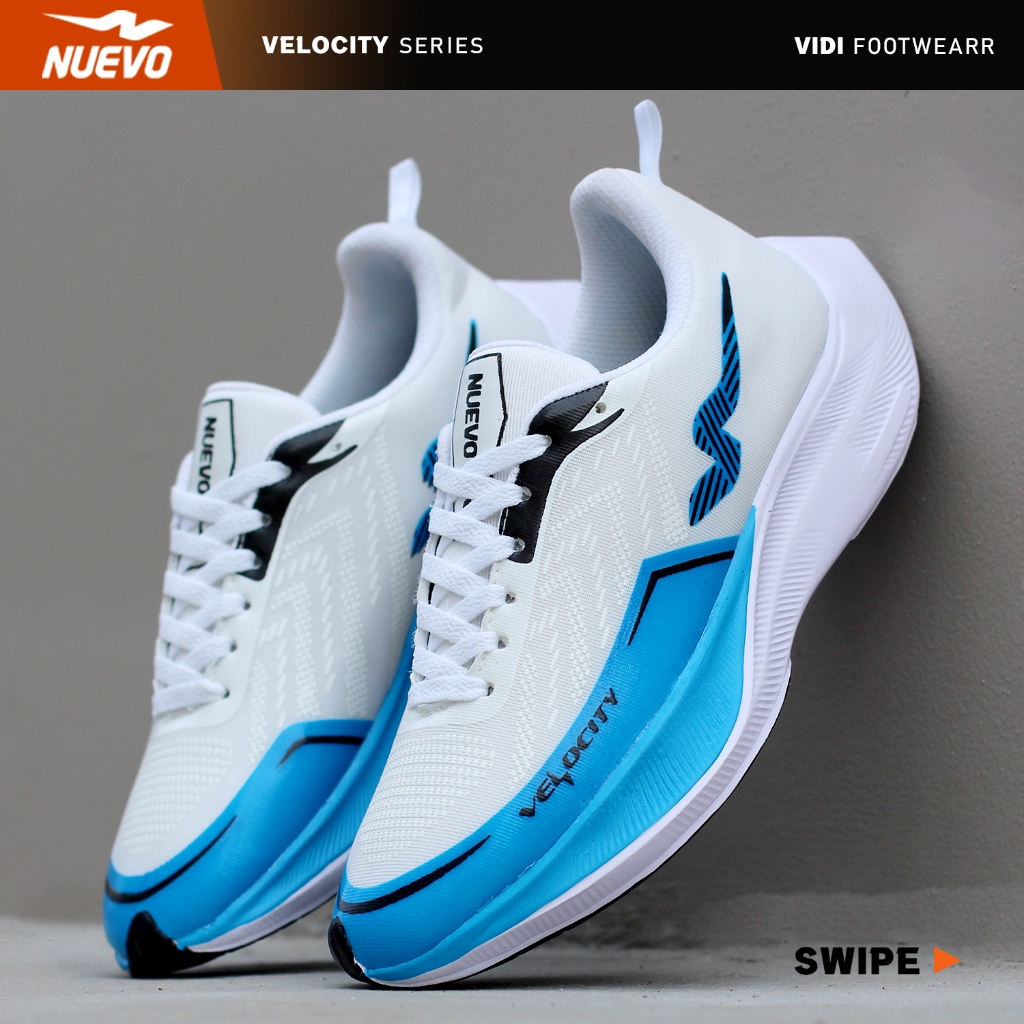 Jual SEPATU RUNNING NEW NUEVO VELOCITY PUTIH BIRU OLAHRAGA LARI PRIA ...