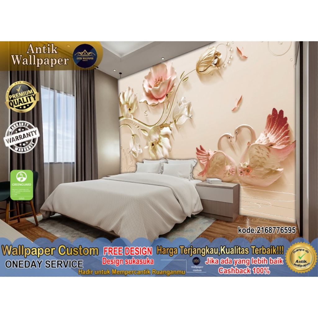 Jual Wallpaper Custom 3D Mo0tif Flowers - Bunga - Wallpaper Dinding ...