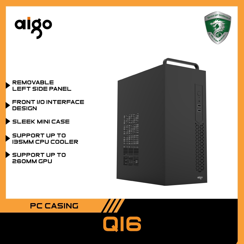 Jual AIGO Q16 M-ATX Office PC Casing [Include PSU 400 WATT + 1 Fan] | Shopee Indonesia