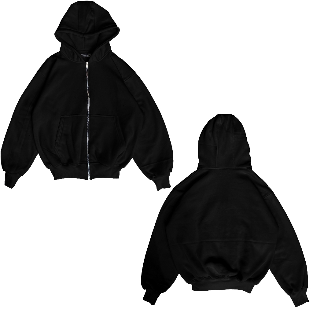 Jual Udloff Hoodie Boxy Double Zipper Basic 280/330 Gsm Unisex Oversize ...