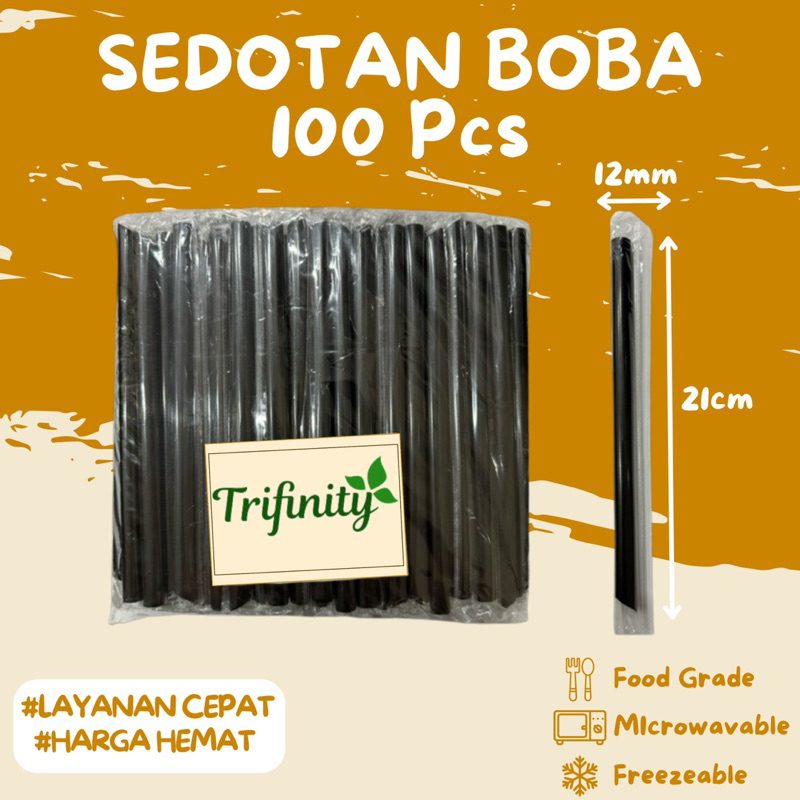 Jual Sedotan Boba Isi 100pcs Bubble Steril Straw Panjang Runcing ...