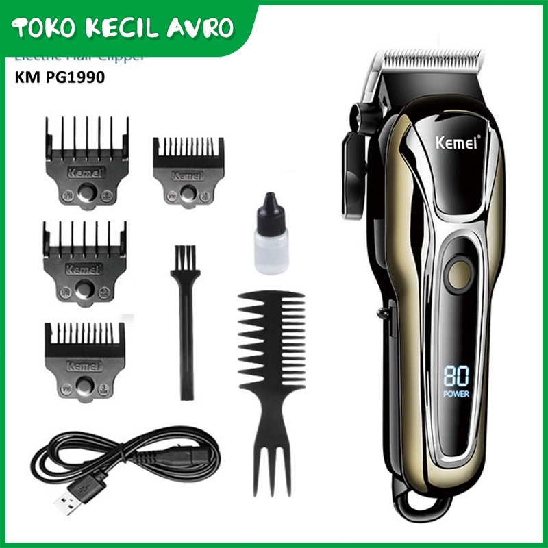 Jual KEMEI Alat Cukur Rambut Elektrik KM 1990 - Mesin Cukur Rambut Tanpa Kabel Turbo Hair ...