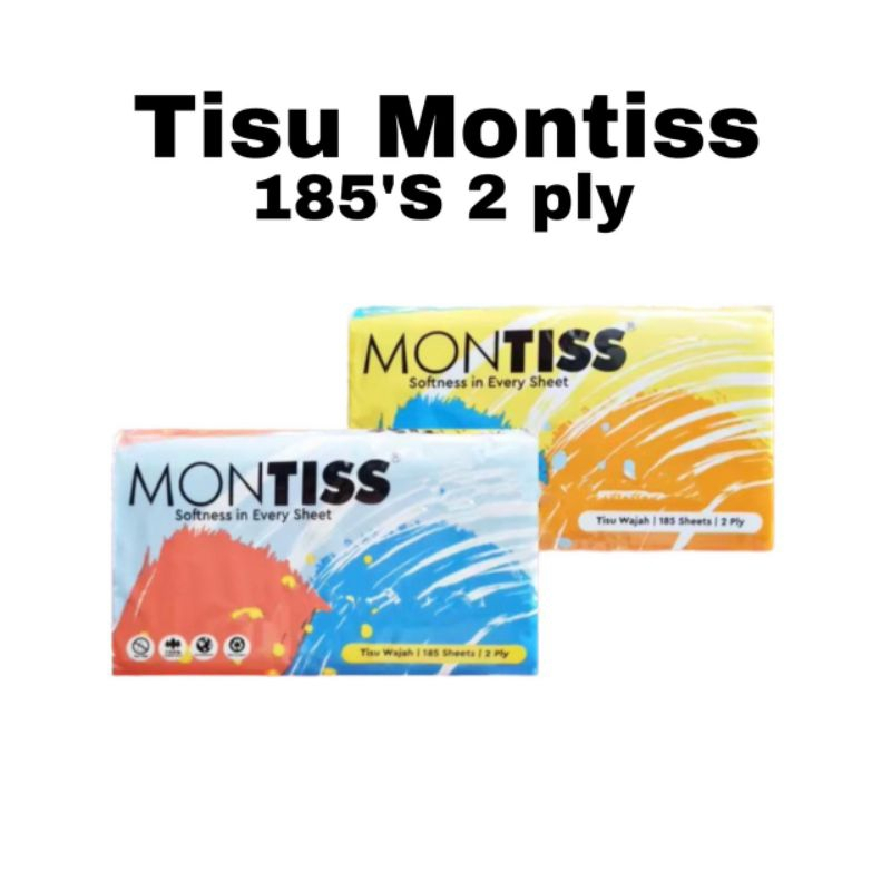 Jual Tissue montiss 185 sheet 2 ply facial tisu wajah | Shopee Indonesia