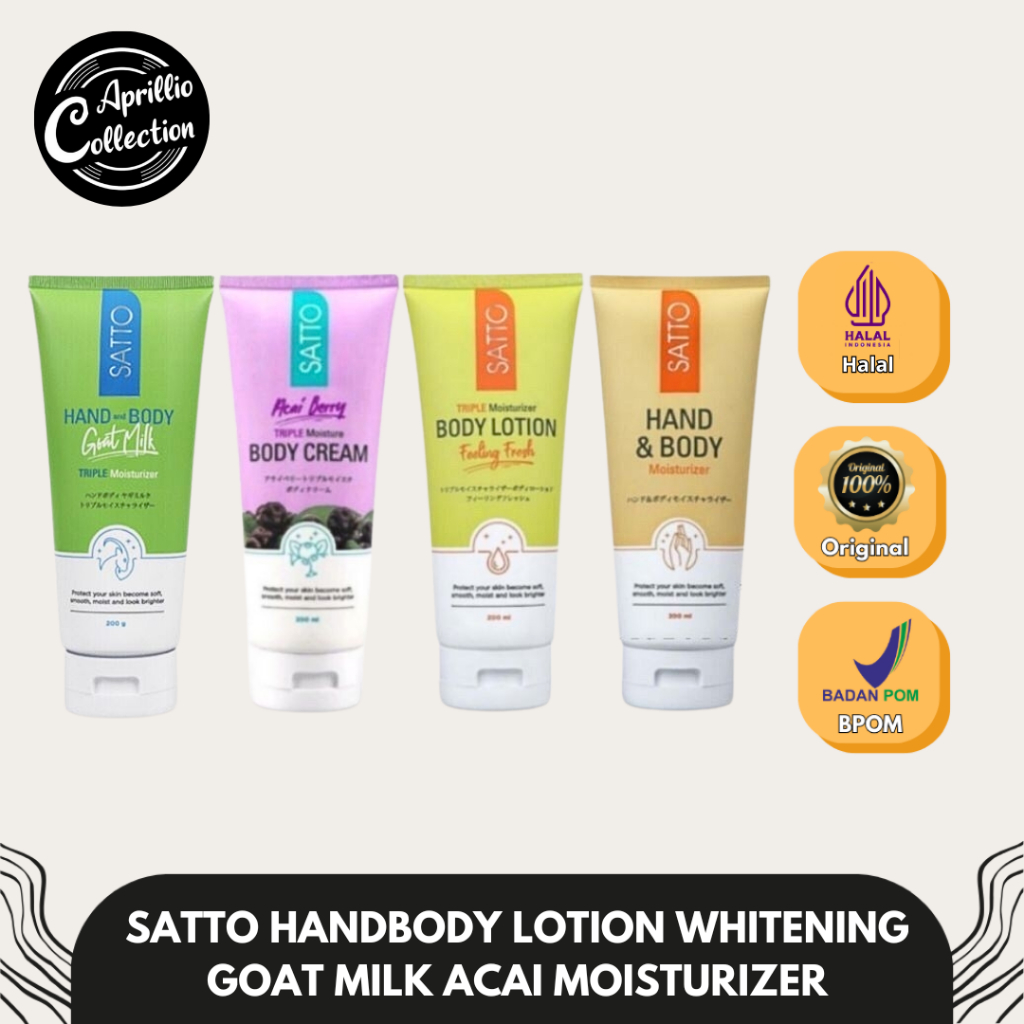 Jual SATTO HANDBODY LOTION WHITENING GOAT MILK ACAI MOISTURIZER 200ML ...