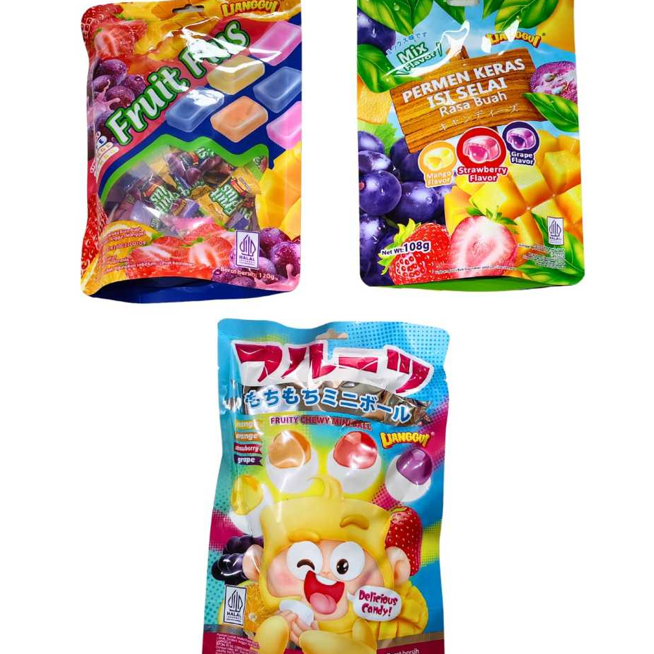 Jual Lianggui Permen Fruity Chewy Mini Ball Mix Rasa / Permen Keras Isi ...