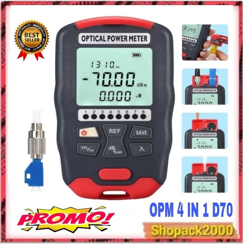 Jual Optical Power Meter 4 in 1 D70 / OPM Fiber Optical Cable Tester ...