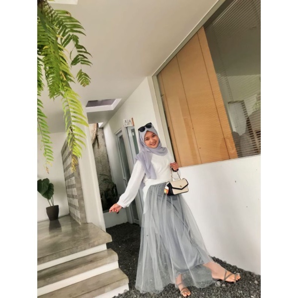 Jual Rok Tutu Panjang Tile 2 Lapis // Rok Tutu Dewasa Midi Skirt Two ...