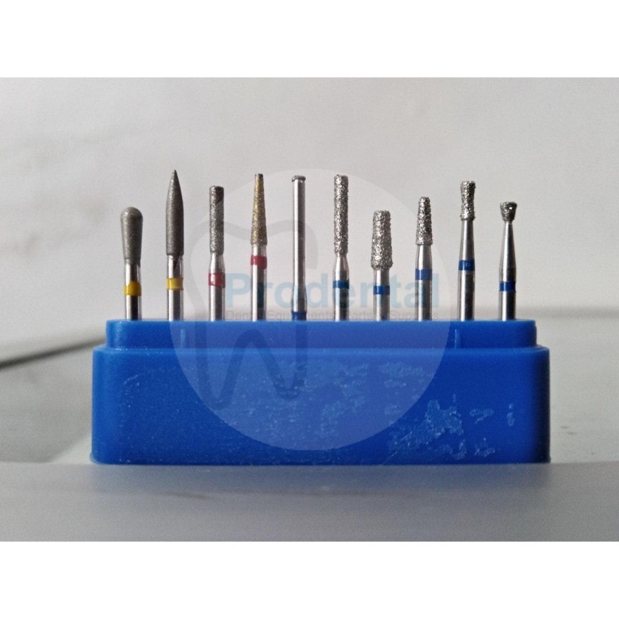 Jual Dental diamond bur gigi set bur gigi pita biru kuning merah ...
